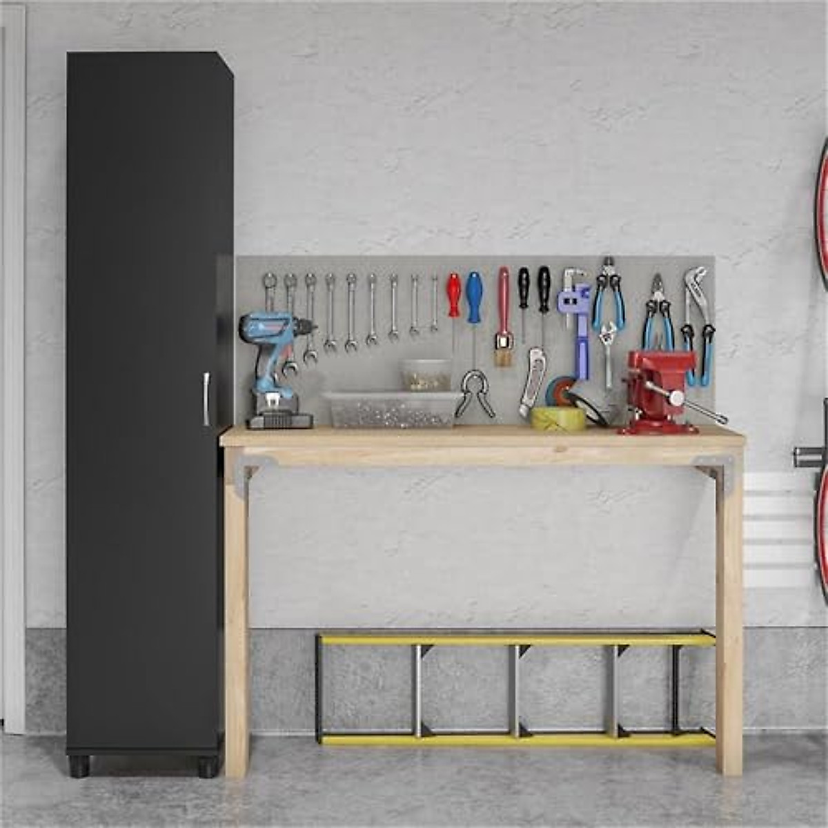 Pemberly Row Transitional 16" Utility Storage Cabinet in Black