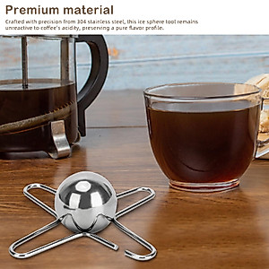 WEIGUZC Coffee Cooling Tool with Reusable Stainless Steel Ice Sphere - Unlock Coffee True Flavors, Also Ideal for Bourbon, Scotch, and Cocktails - 40mm Round Shape (1)