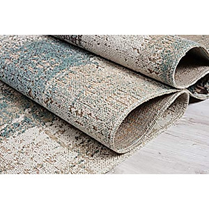 Ladole Rugs Indoor Outdoor Area Rug Living Room Bedroom Entrance Hallway Carpet in Beige Cream 5x8 (5'3" x 7'5" 160cm x 230cm)