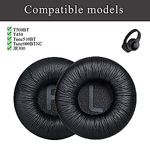 Aiivioll Replaceable Foam Headphone Cover Compatible with Tune 500(T500BT), Tune 450(T450), Tune600BTNC, TUNE510 (T510BT) Wireless Headphone (Wrinkled Leather Print, Black)