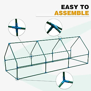 EROMMY 95" W × 32" D × 32" H Portable Mini Greenhouse Outdoor Green Plant Hot House with Zipper Doors, Green House for Outsides, Garden, Patio, Home, Backyard, Green