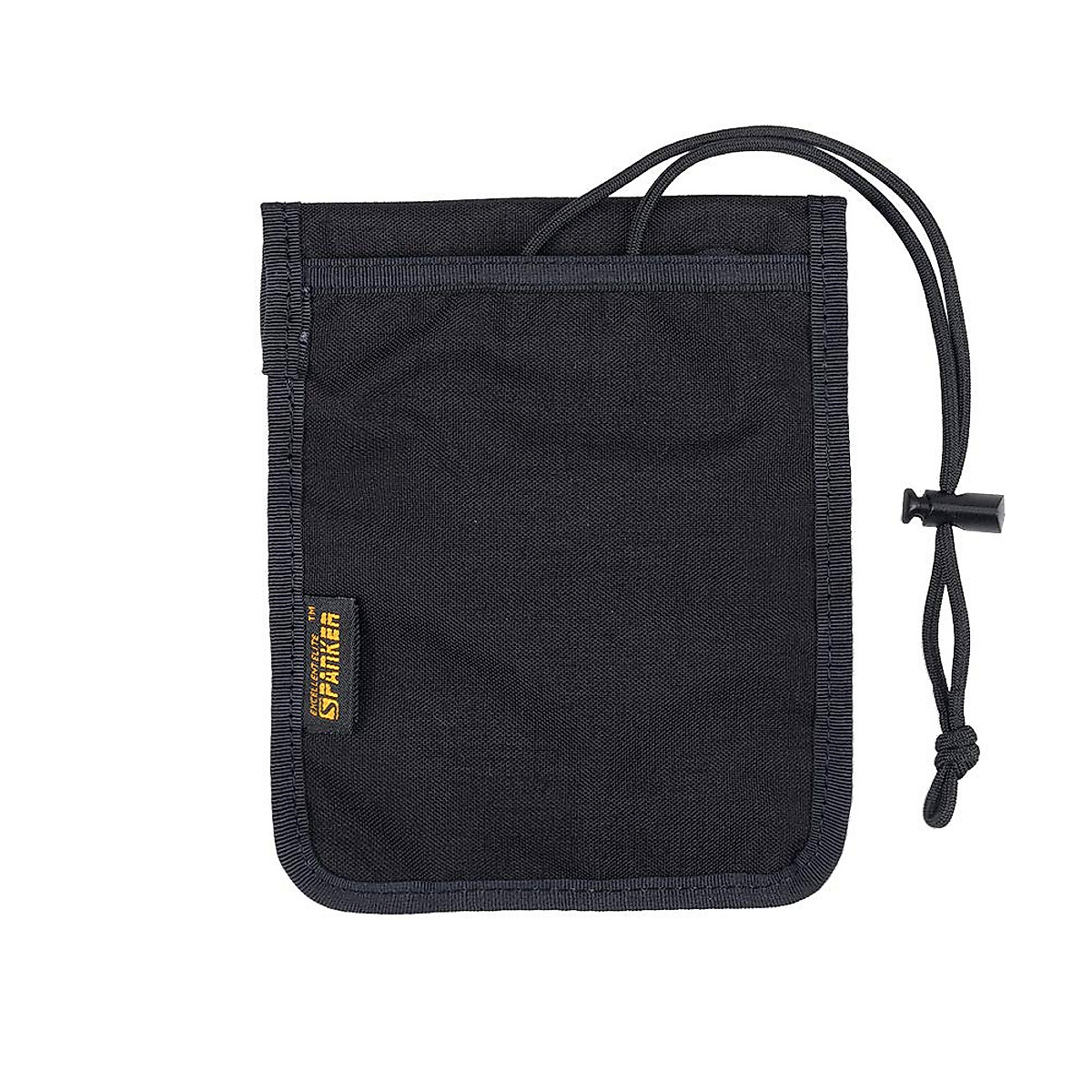 EXCELLENT ELITE SPANKER Passport Holder Nylon Neck Pouch RFID Blocking Travel Neck Wallet ID Card Organizer Pouch with Neck Lanyard(Black)