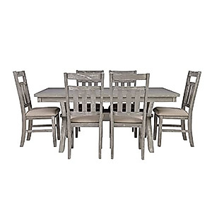 Powell Turino Dining Set, Grey Oak Finish, 6 Chairs