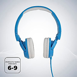 Altec Lansing Over The Ears Kids Headphones - Volume Limiting Technology for Developing Ears, Ages 6-9, Perfect for Learning from Home, Blue