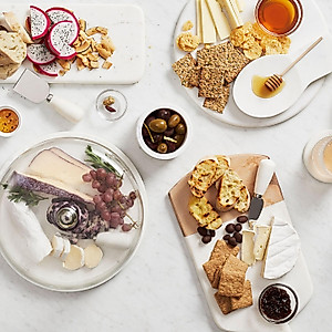 Sur La Table Round Marble Serving Board, 12", White