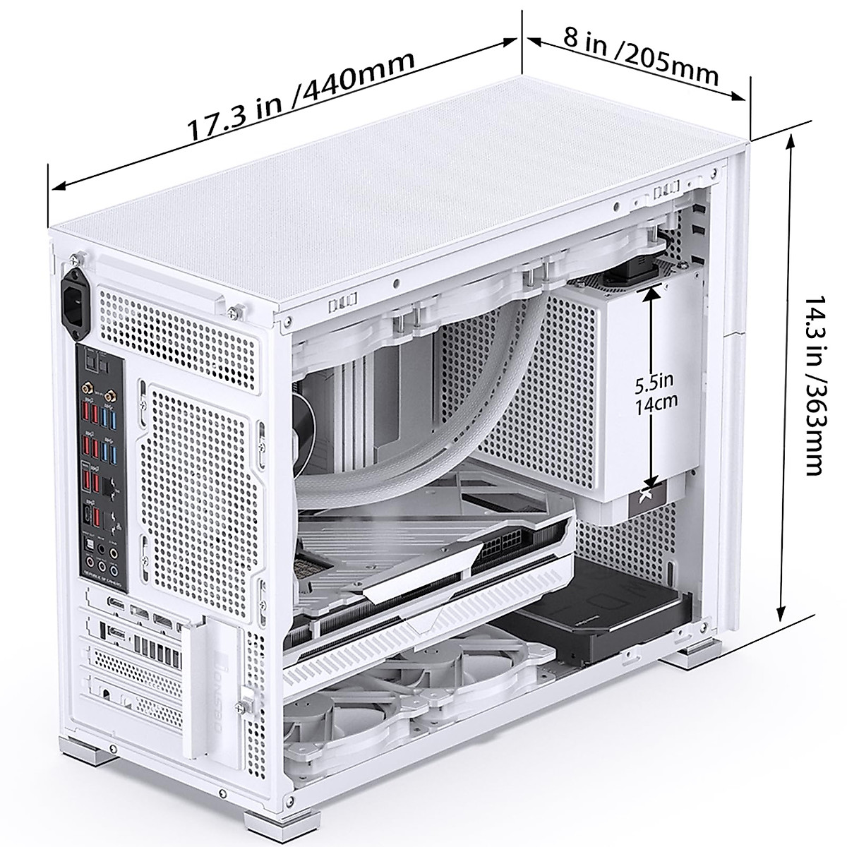 JONSBO D31 MESH White Micro ATX Computer Case, M-ATX/ITX Mainboard/Support RTX 4090(335-400mm) GPU 360/280AIO,Power ATX/SFX: 100mm-220mm Multiple Tool-Free Design,White