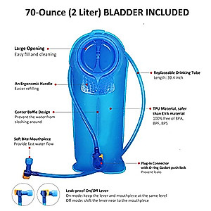 Unigear Hydration Pack Backpack with 70 oz 2L Water Bladder for Running, Hiking, Cycling, Climbing, Camping, Biking (Black)