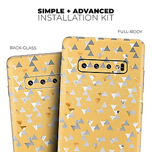DesignSkinz Karamfila Yellow & Gray Floral V12 Protective Vinyl Decal Wrap Skin Cover Compatible with The Samsung Galaxy S20 (Screen Trim & Back Glass Skin)