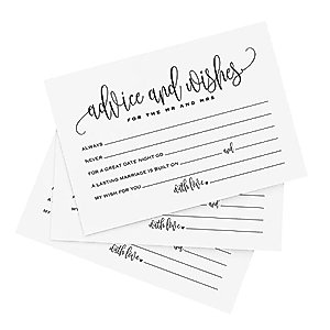 Bliss Collections Mad Libs Advice and Wishes Cards for the New Mr and Mrs, Bride and Groom, Newlyweds, Perfect Addition to Your Wedding Reception Decorations or Bridal Shower, Pack of 50 4x6 Cards