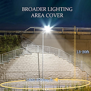 Lovus 1200W Commercial Solar Street Lights, 30000LM LED Outdoor Solar Flood Security Light Dusk to Dawn with Motion Sensor for Parking Lot, IP65 Waterproof Wall or Pole Mount Light, ST100-033