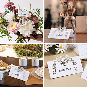 NUOMI 50 Pieces Wedding Table Place Cards White Table Numbers Cards, Tent Cards, Name Cards for Table Setting, Reception Banquets Dinner Party Supplies