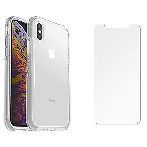 OtterBox Symmetry Clear Series Case for iPhone X & iPhone Xs with Alpha Glass Screen Protector Bundle - Eco-Friendly Packaging - Clear