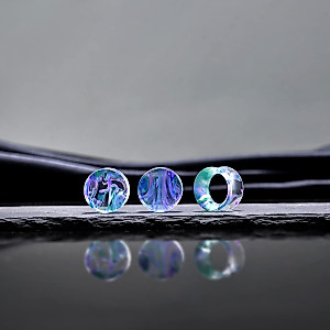 COOEAR 2 Pairs Matched Set Gauges for Ears Flesh Tunnels Kits Plugs Earrings Blue Acrylic Ear Expander Stretchers Piercing.