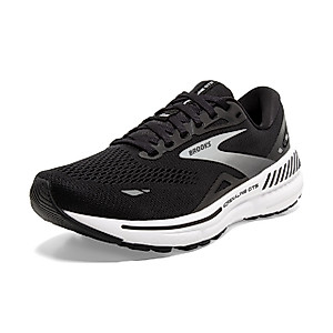 Brooks Men’s Adrenaline GTS 23 Supportive Running Shoe - Black/White/Silver - 9.5 Medium