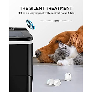 Ice Makers Countertop - Silonn Portable Ice Maker Machine for Countertop, Make 26 lbs Ice in 24 hrs, 2 Sizes of Bullet-Shaped Ice with Ice Scoop and Basket, Black