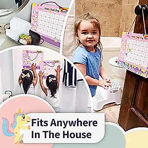Unicorn Potty Training Chart & 35 Magnetic Stickers - Potty Chart, potty training sticker chart, potty training chart for toddlers girls, potty training stickers, potty chart for boys with stickers