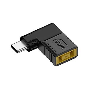 CY Adapter DC 20V 11.0 * 4.5mm Rectangle Input to USB-C Type-C Output 90 Degree Right Angled Power Plug Charge Adapter