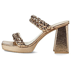 Dolce Vita Women's Ashby Heeled Sandal, Dark Gold Crackled Stella, 8.5
