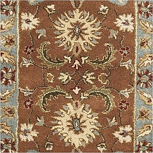 SAFAVIEH Heritage Collection Accent Rug - 2' x 3', Brown & Blue, Handmade Traditional Oriental Wool, Ideal for High Traffic Areas in Entryway, Living Room, Bedroom (HG968A)