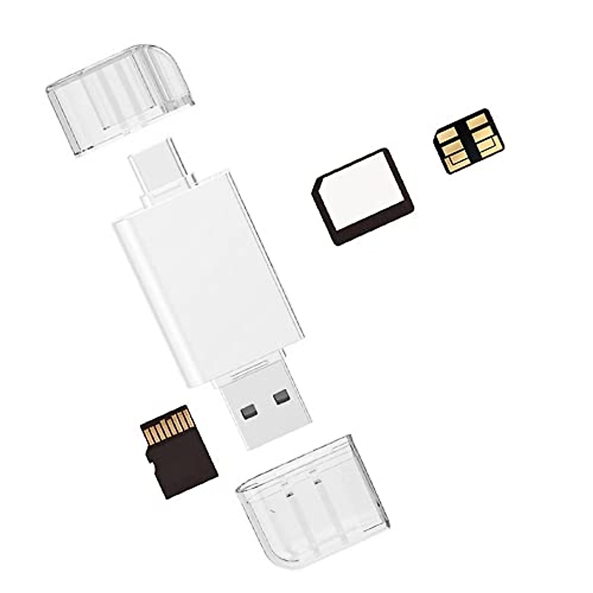 JSER USB-C Type C USB 2.0 to NM Nano Memory Card & TF Micro SD Card Reader Compatible for Huawei Cell Phone & Laptop