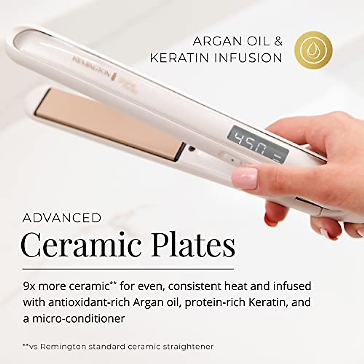 REMINGTON Shine Therapy Argan Oil & Keratin Infused 1 Inch Hair Straightener/Flat Iron