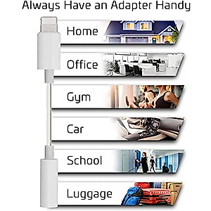 Apple MFi Certified 1 Pack Lightning to 3.5 mm Headphone Jack Adapter Connector Aux Audio Earphones Headphone Dongle Stereo Cable Compatible with iPhone 14 13 12 11 8 X XR XS Support All iOS System