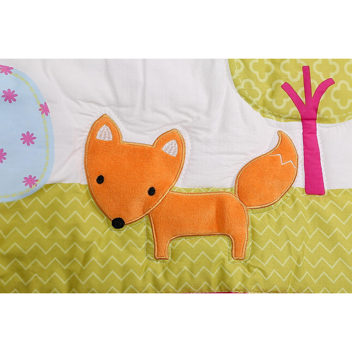 4 PCs Hot Pink Embroidery Rabbit Birds Nursery Crib Bedding Set Quilt Blanket Dust Ruffle Fitted Sheet Baby Girl Bedding Set