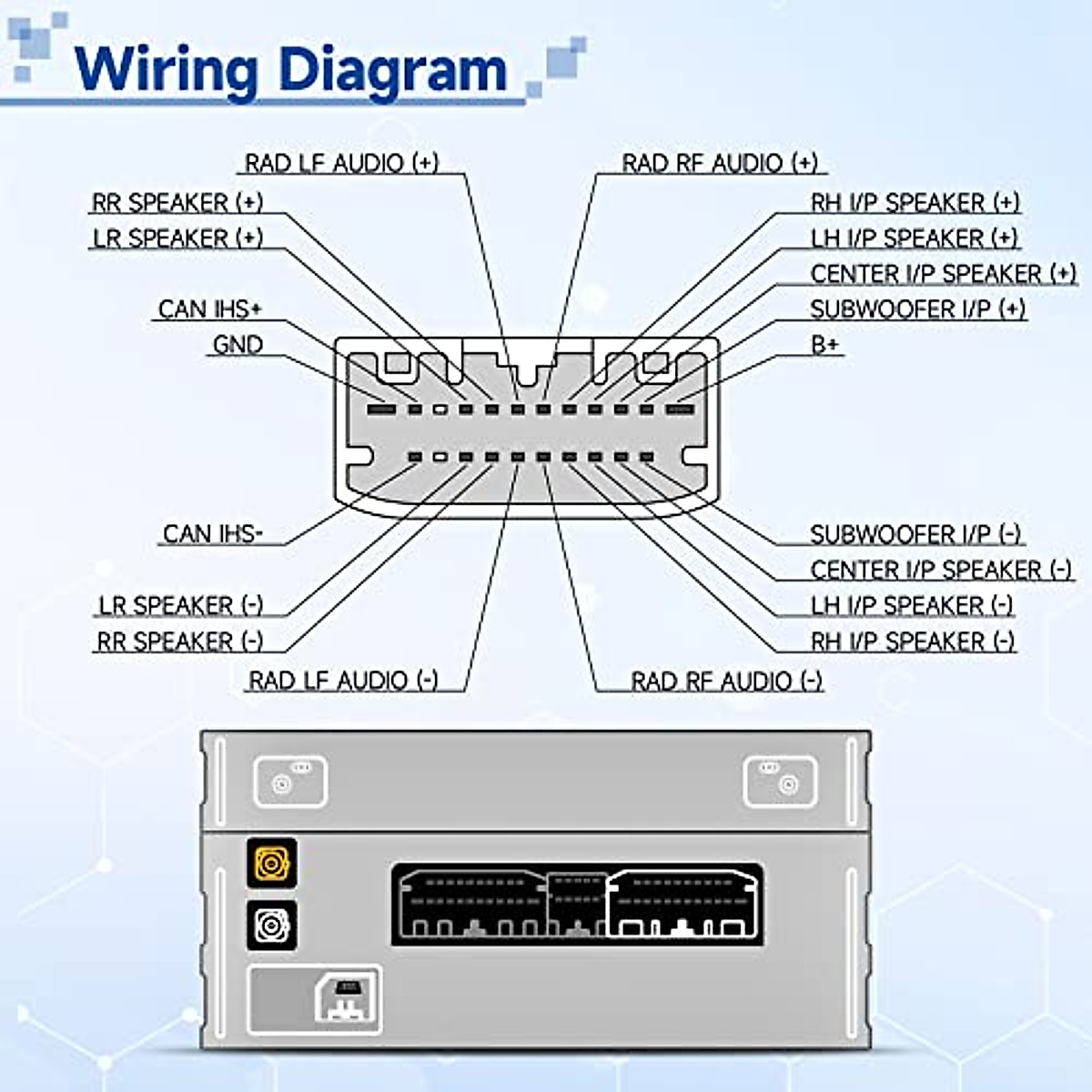 Bingfu Radio Wiring Harness for Select 2007-2021 Jeep Grand Cherokee Compass Chrysler Town Country Dodge KIA Ram Hyundai Vehicle Aftermarket Car Stereo Wire Adapter DB14 - Upgraded 22 Pin 20 Wires