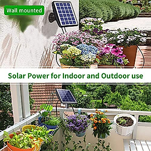 Solar Auto Drip Irrigation Kit System, Solar Powered Plants Watering System, Self Watering Devices Supported 15Pots with 6Timing Modes, Irrigation System for Indoor and Outdoor,Balcony Patio & Garden