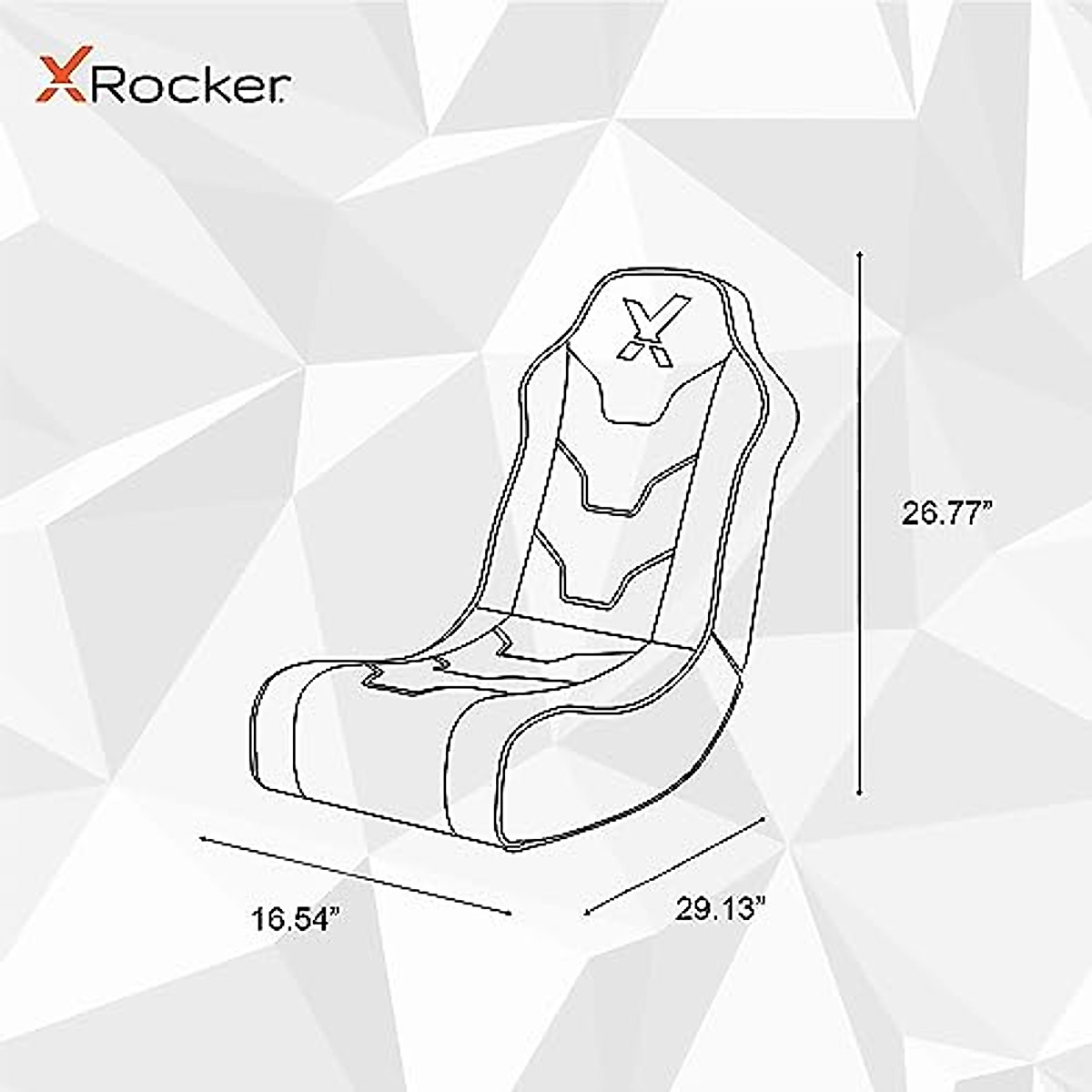 X Rocker Chimera RGB LED Floor Rocker Gaming Chair for Kids, Youth Aged 5-9, Built in Audio System, Foldable, 5110101, 29.1 x 16.5 x 26.7", Black