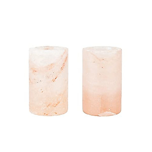 Viski Himalayan Salt Shot Glasses, Unique Pink Salt Shooters Gift Set for Tequila and Mezcal, 2 Oz Set of 2
