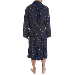 POLO RALPH LAUREN Men's All Over Pony Cotton Robe L009 L/XL Navy/Cream