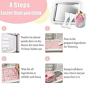 Instant Ice Cream Maker for Rolled Ice Cream Maker Machine with 2 Shovels 5 Plates and 5 Spoons,Frozen Yogurt Ice Cream Machine,Homemade Rolled Ice Cream(Round Pink)