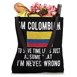 Funny I'm Colombian Flag Colombia Colombian Roots Tote Bag
