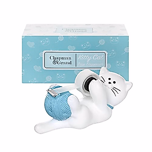 Chapman & Grand Kitty Cat Tape Dispenser (White/Turquoise), Patent Pending
