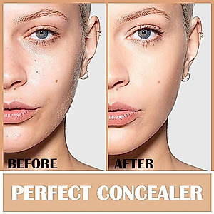 6 Colors Concealer,Black & White 3 In 1 Color Contouring Palette With Brush,for Dark Circles, Freckles, Blemishes Cream Concealer,Waterproof&Long-Lasting Beginners&Professional Makeup Artist Contour Palette CreamWith Brush