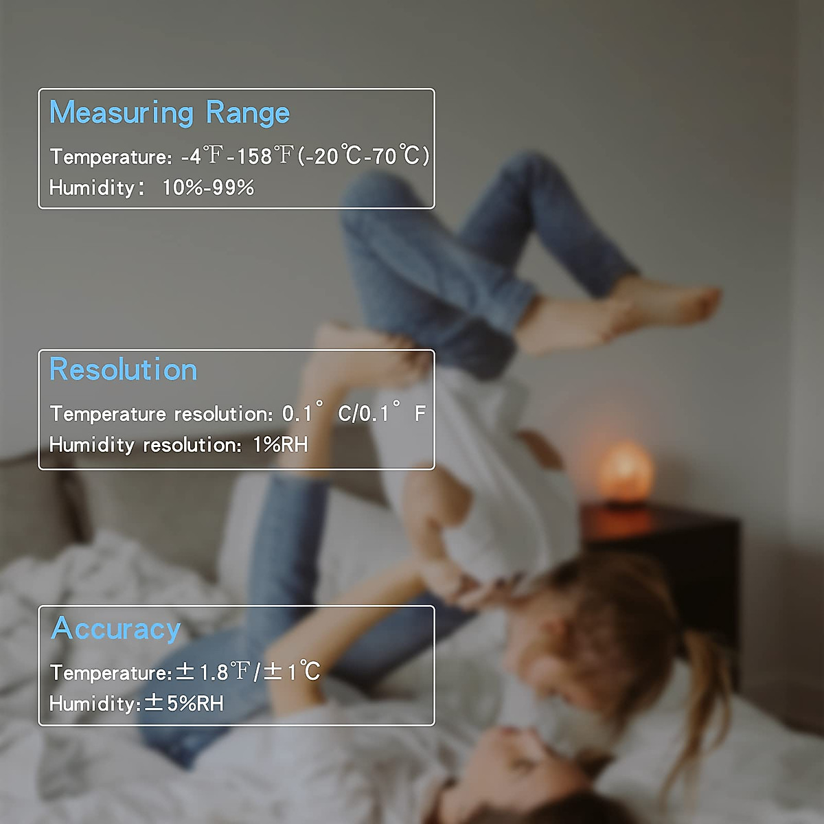 Indoor Thermometer Digital Hygrometer Room Thermometer Humidity Monitor with Backlight,Suitable for Bedroom,Baby,Flower Room,Wine Cellar,Laboratory,Battery Included (2, Black and White)