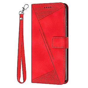 FACSER Flip Shockproof Case Compatible with iPhone 11 Pro Max Wallet Flip Phone Case Card Slot Holder Flip Cover Phone Case Wrist Strap Phone Case Compatible with iPhone 11 Pro Max (Color : Vermelho)