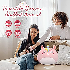 12.5" Pink Plush Pillow Stuffed Animals for Girls Kids - Cute Pink Plushie Stuffed Horse Plush Toy, Soft Hugging Pillow Plush Animal Throw Pillows for Christmas Birthday Easter Gift Decoration