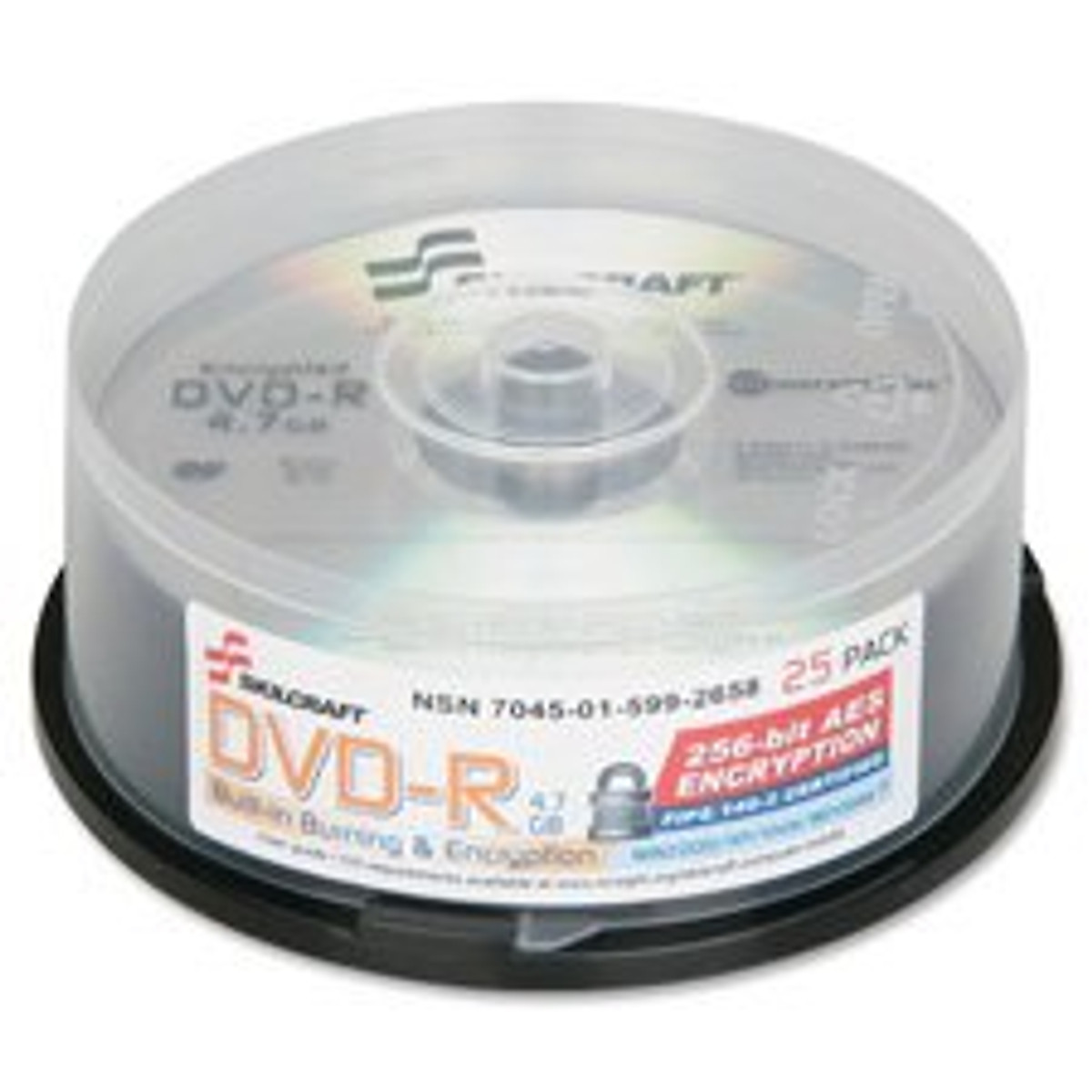 SKILCRAFT DVD Recordable Media - DVD-R - 8X - 4.70 GB - 25 Pack Spindle