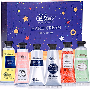 Hand Cream Gift Set - Moisturizing Hand Lotion Set with Natural Glycerin and Vitamin E, Pack of 6 Hand Cream Set, Lotion Gift Sets for Women and Men, Ideal Gifts for Her Christmas Birthday