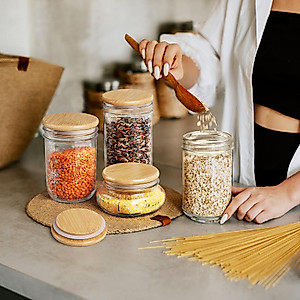 SBMKK Bamboo Lids for Mason Jars Regular Mouth, 2.8inch /70mm Natural Decorative Wood Mason Jar Lids for Storage (regular mouth 6X)