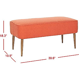 Safavieh Mercer Collection Clara Retro Orange Wool Bench