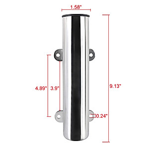 Amarine Made Boat Marine Fishing Stainless Steel Side Mounted Transom Mounted Rod Holders with Weld Brackets (2-Pack)