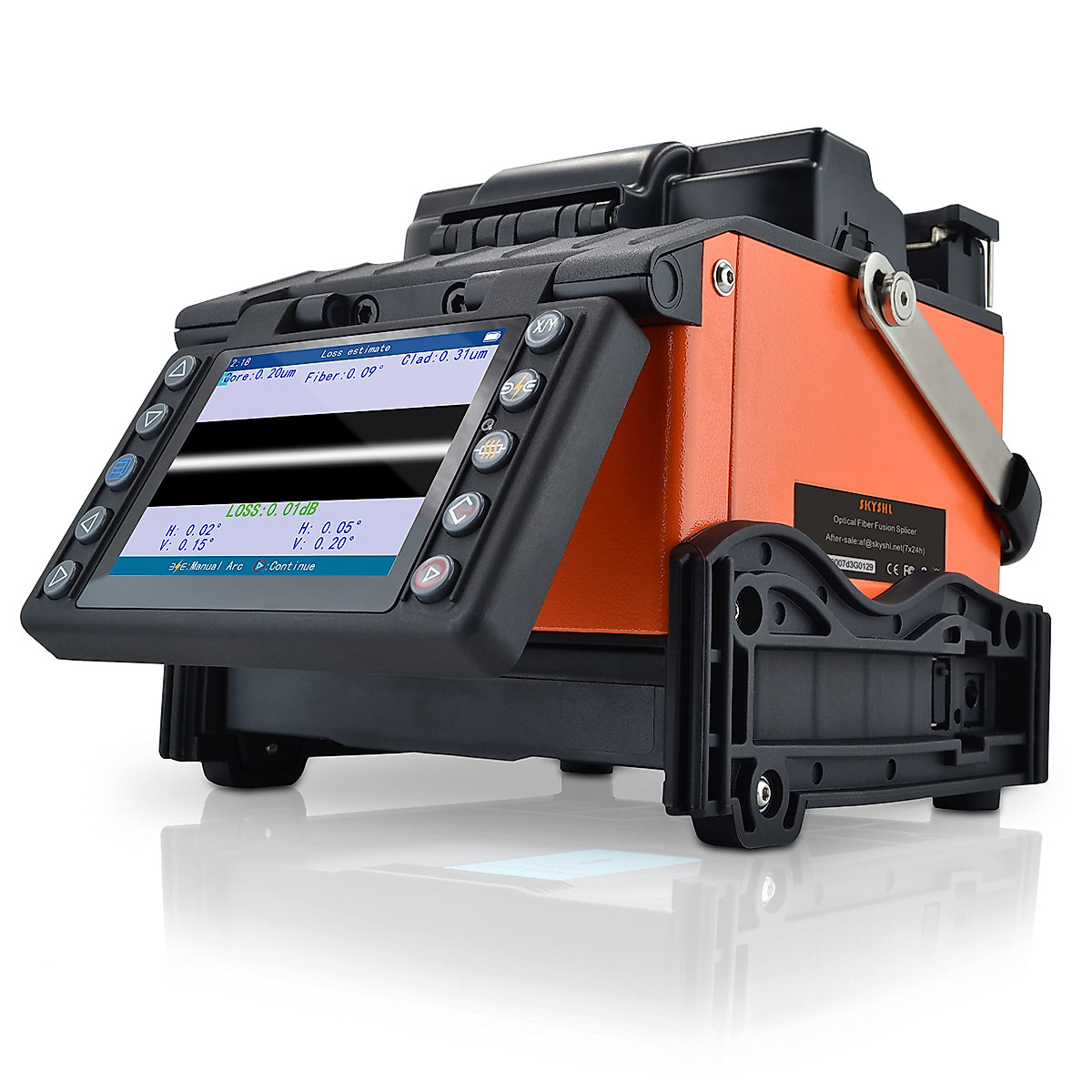 SKYSHL Fusion Splicer With 8PCS Electrodes Fiber Cleaver Tool Kit Automatic Focus SM MM DS NZDS Core Alignment Optical Fiber Splicing Welding Machine (SS413F-411)