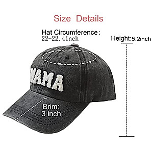 Chenille-Patch Mama-Baseball-Cap Cotton Baseball-Hat-for-Women-Girl Fall-Winter-Summer Outdoor Caps Black