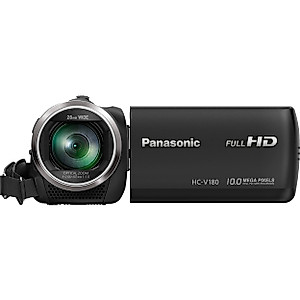 Panasonic Full HD Video Camera Camcorder HC-V180K, 50X Optical Zoom, 1/5.8-Inch BSI Sensor, Touch Enabled 2.7-Inch LCD Display (Black)