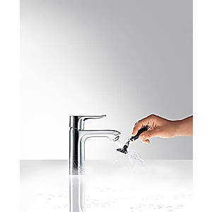 hansgrohe Metris Modern Upgrade Easy Install 1-Handle 1 7-inch Tall Bathroom Sink Faucet in Chrome, 31080001