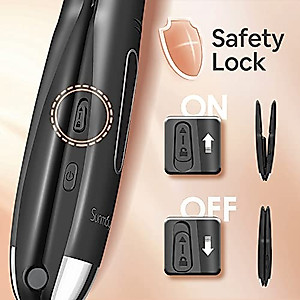 Sunmay Voga Cordless Hair Straightener and Curler 2 in 1, Cordless Travel Flat Iron for Touching Up Short Thin Fine Hair On The Go, Mini Portable Straightener with 4800mAh Battery, Quick Heat Up