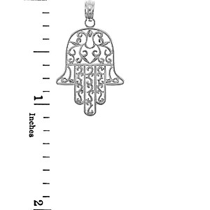 925 Sterling Silver Jewish Hamesh Hand Filigree Charm Hamsa Pendant